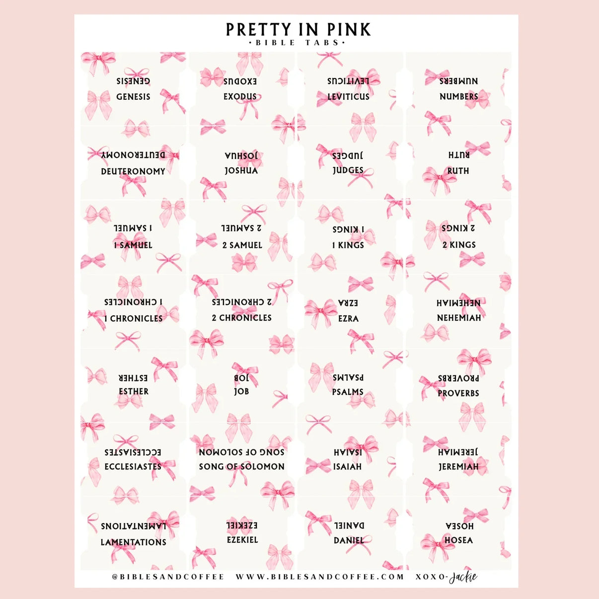 Pretty in Pink Bible Tabs - Peel and Stick Bible Book Tabs – Bibles and ...