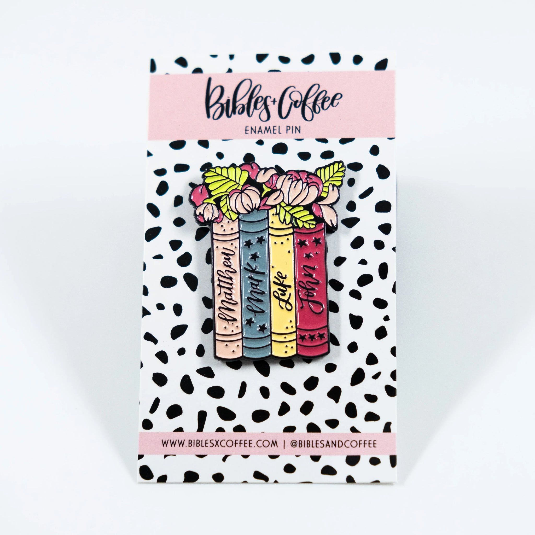 Bible Books Enamel Pin – Bibles and Coffee